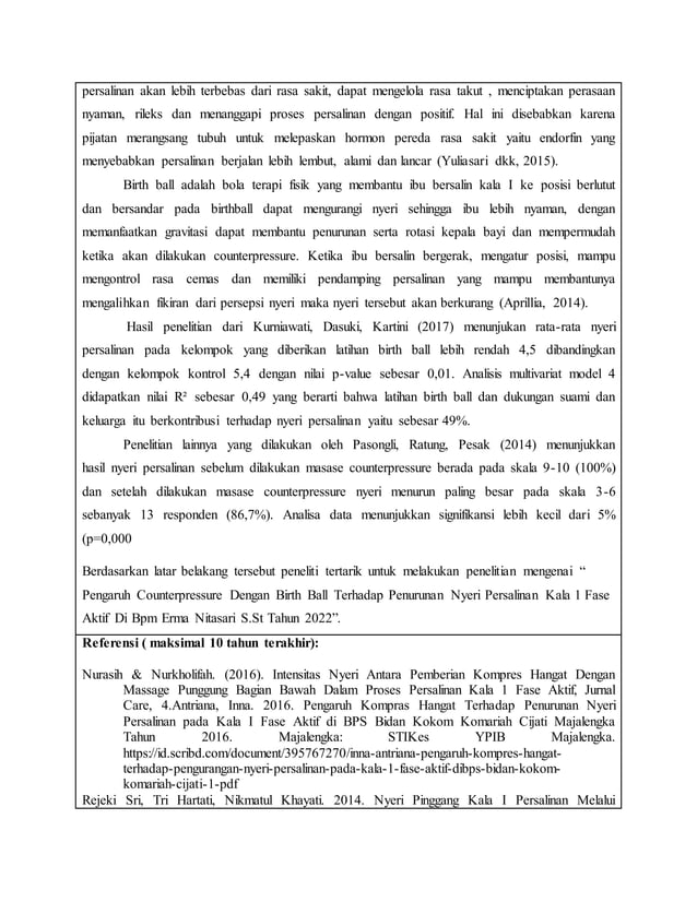 Format pengajuan tema skripsi 2 birth ball | PDF