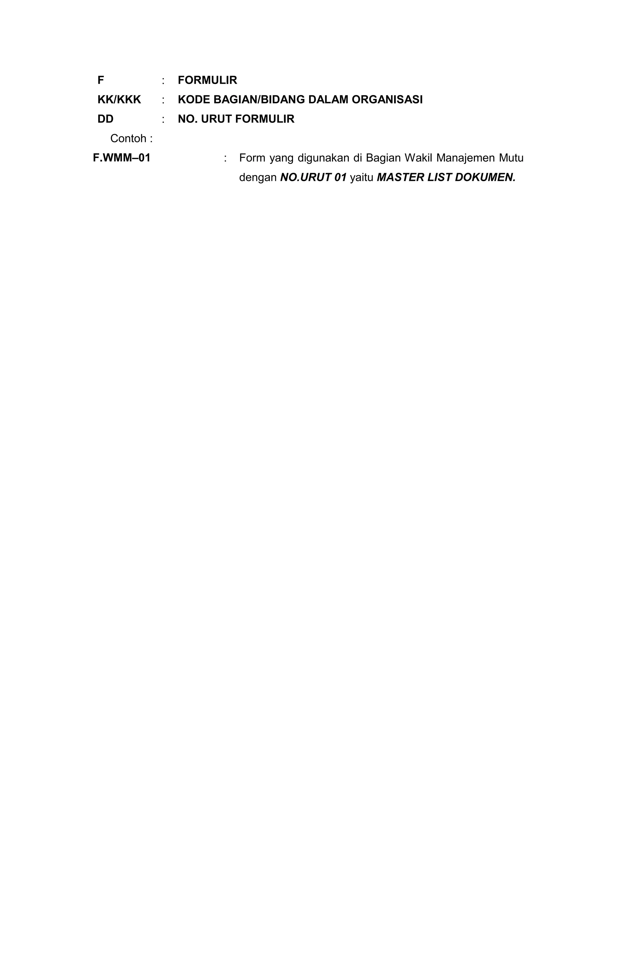 Format penomoran dokumen internal dan eksternal | DOCX