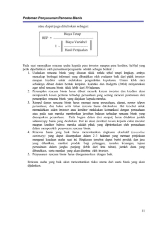 Format penyusunan bisnis plan | DOC