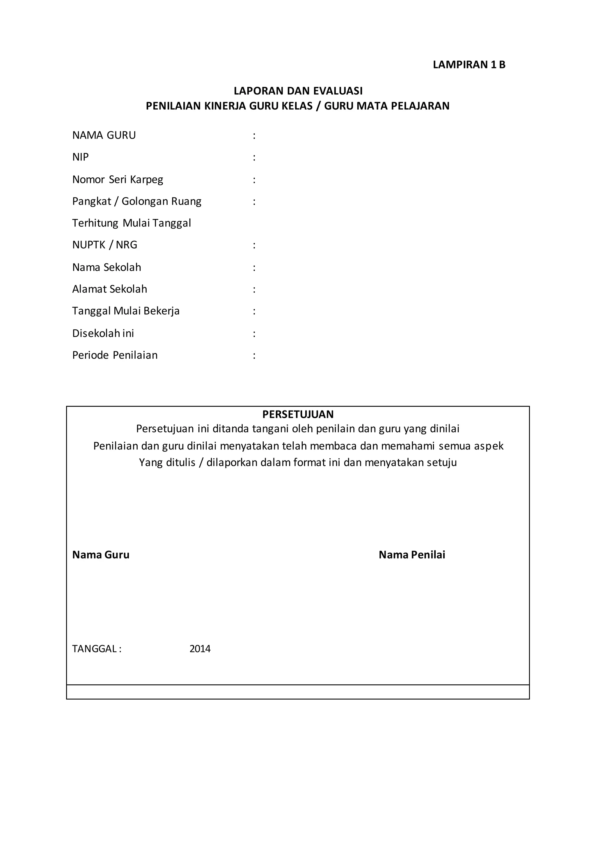 Format pkg untuk pengawas SD | PDF