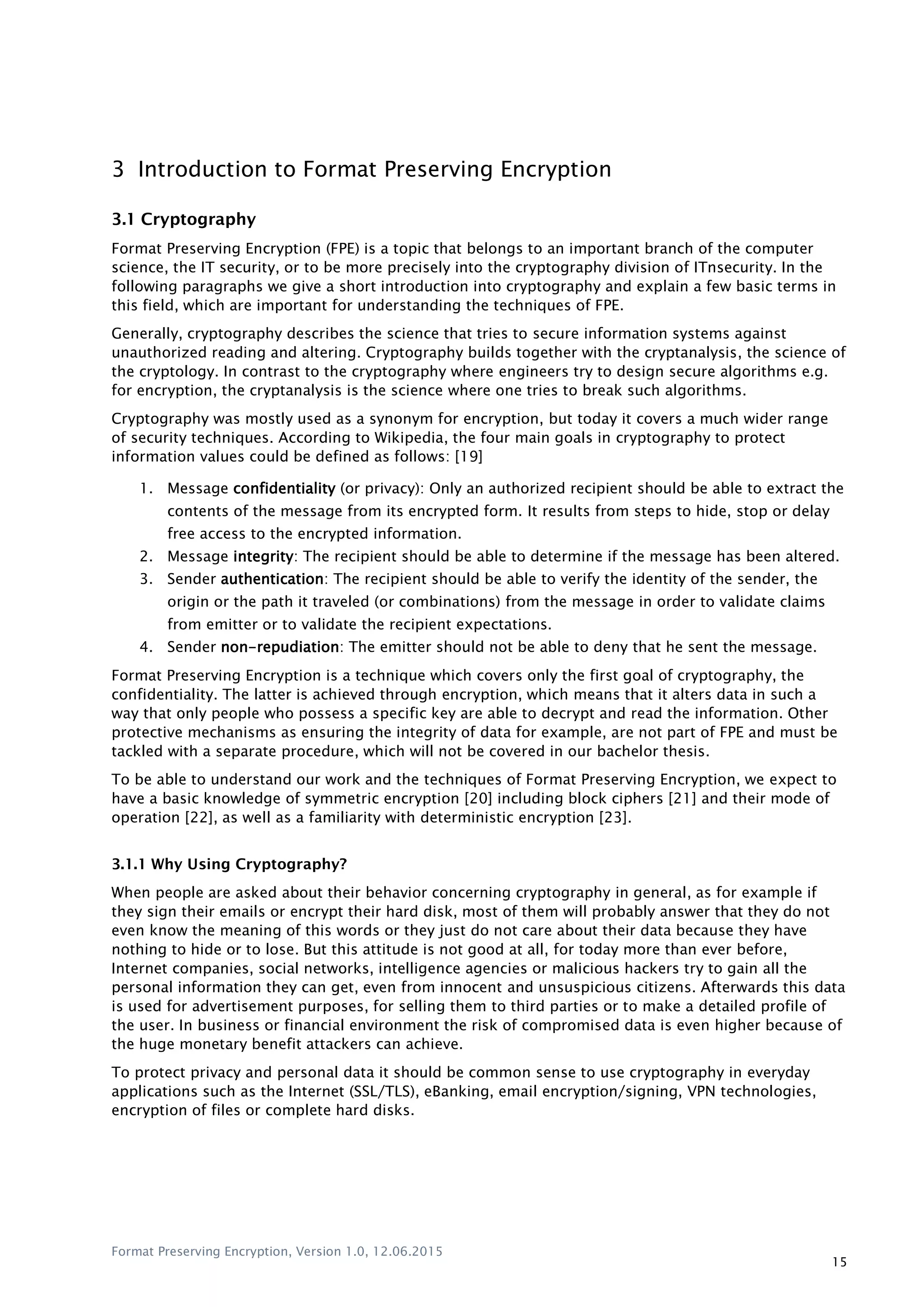 Format Preserving Encryption Bachelor Thesis Pdf Databases Computer Software And Applications