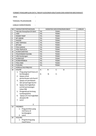 Format rekap kuesioner | PDF