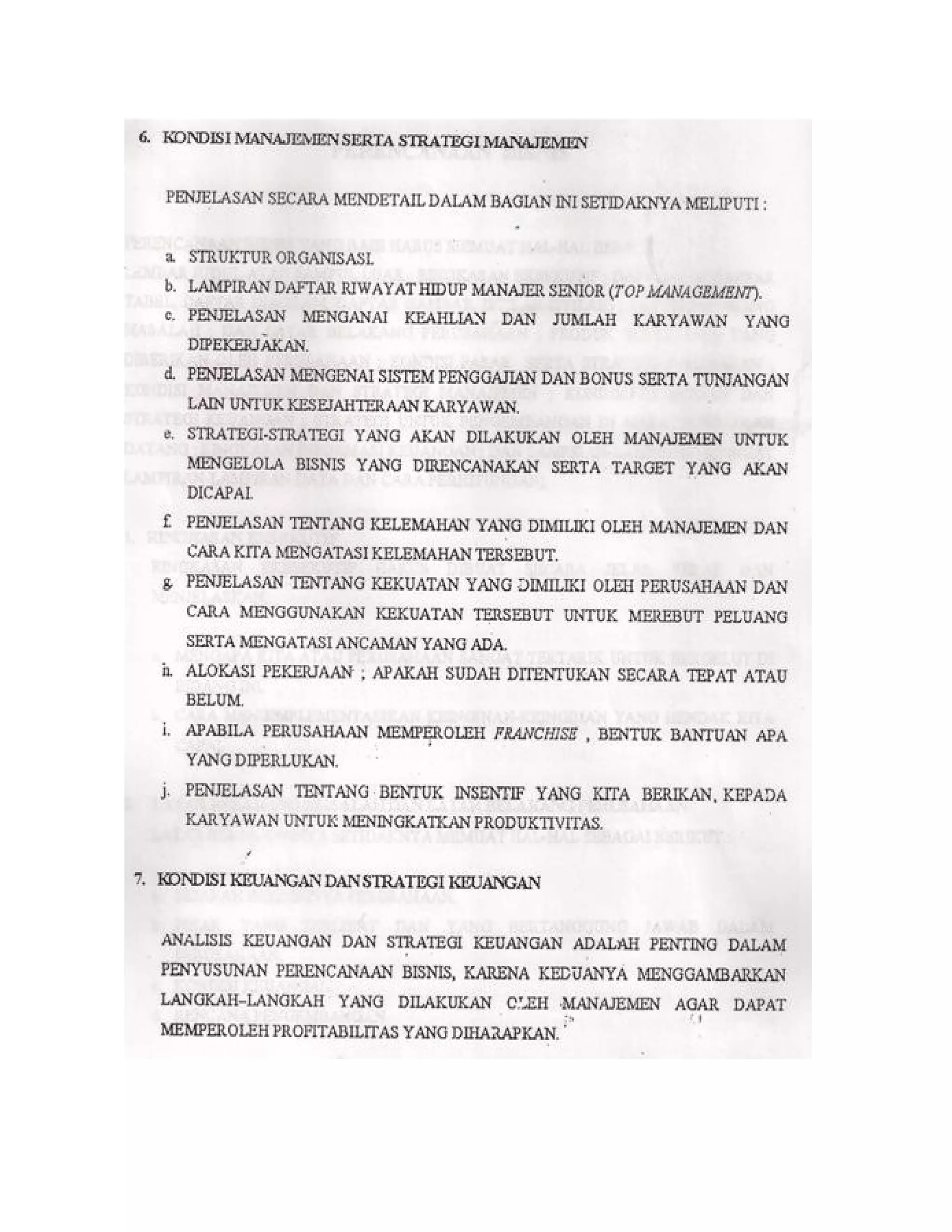 Format rencana bisnis | PDF