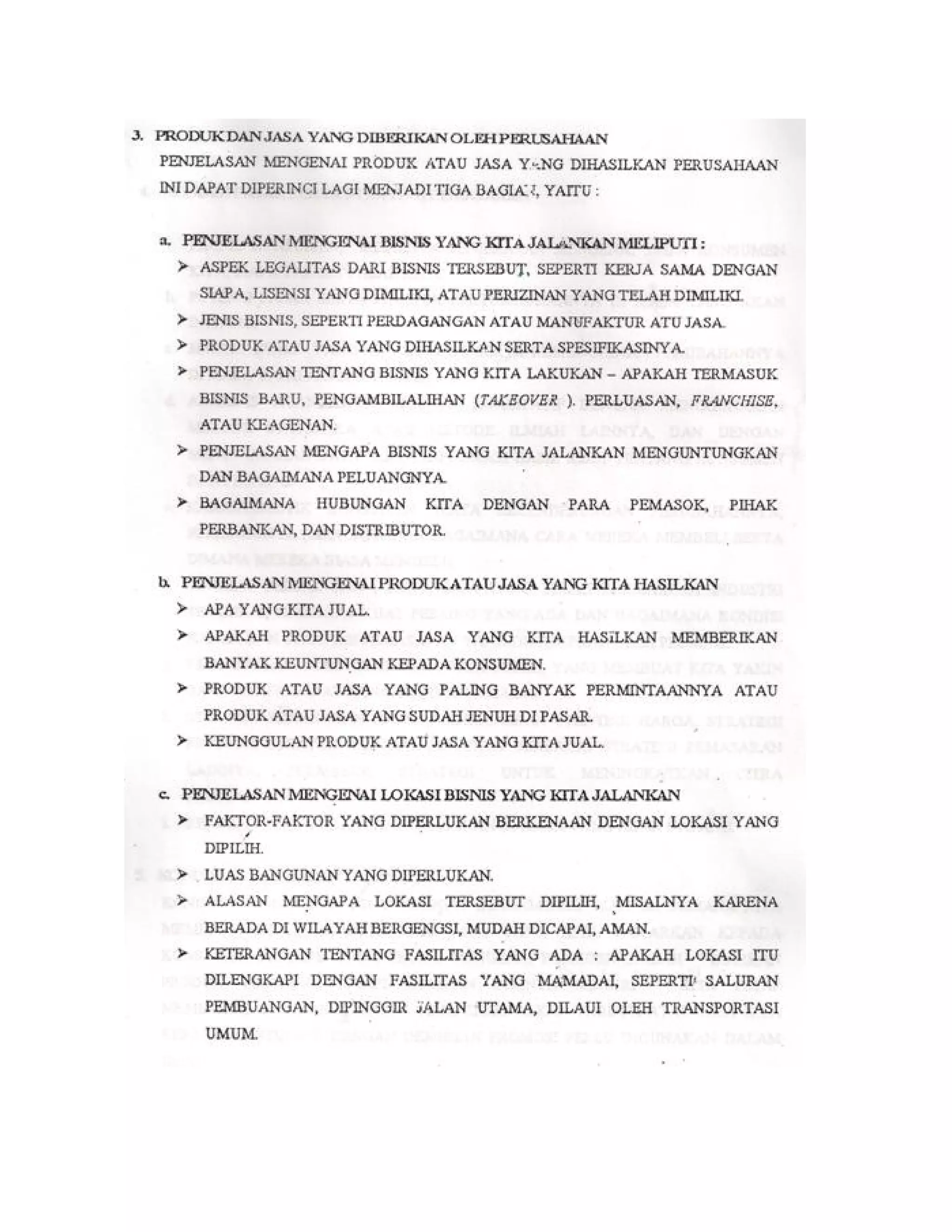 Format rencana bisnis | PDF