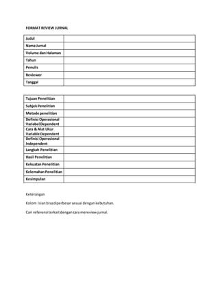 Format review jurnal | DOCX