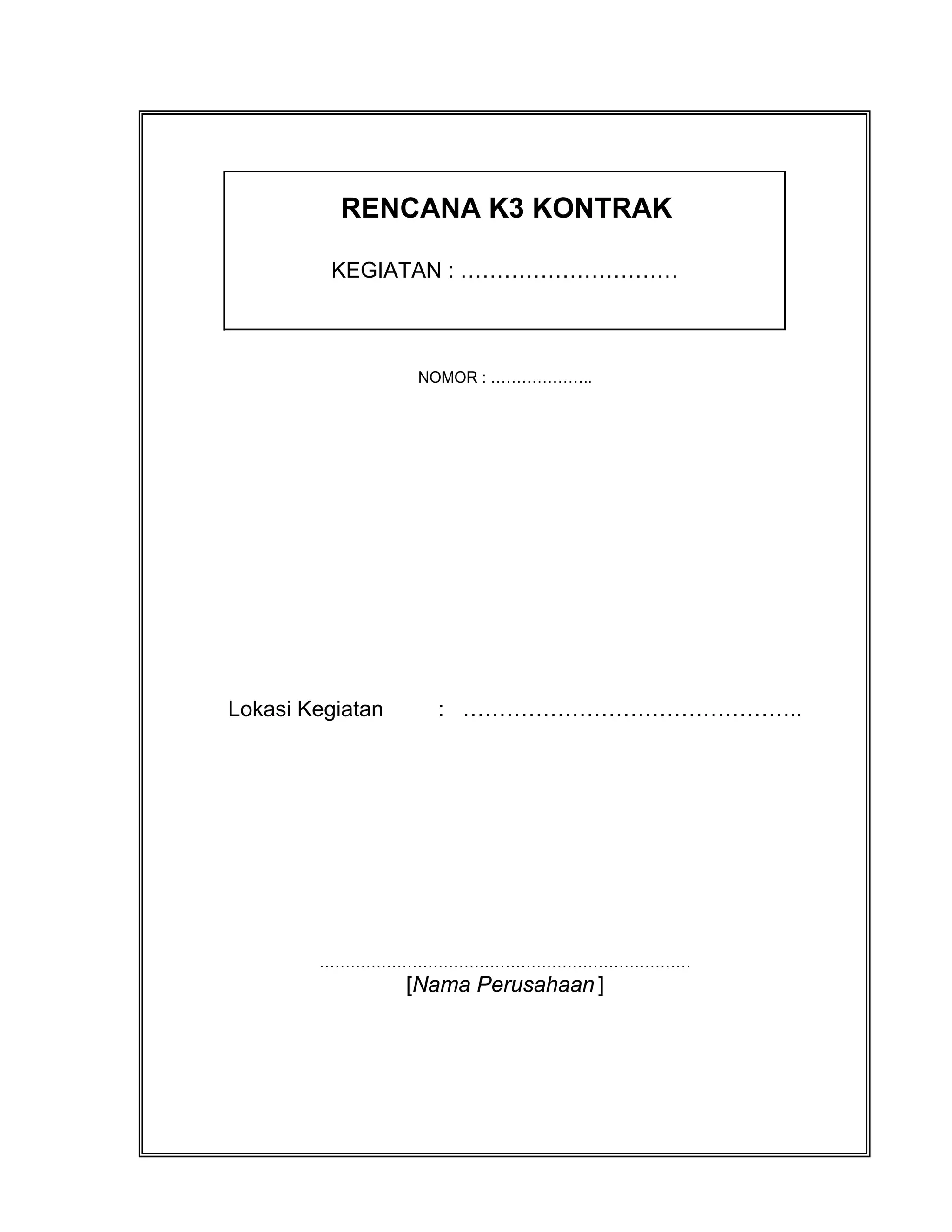 Format rk3 k dinas pu | PDF