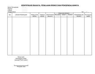 Format rk3 k dinas pu | PDF