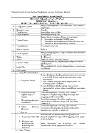 Format rpl bimbingan klasikal | DOC