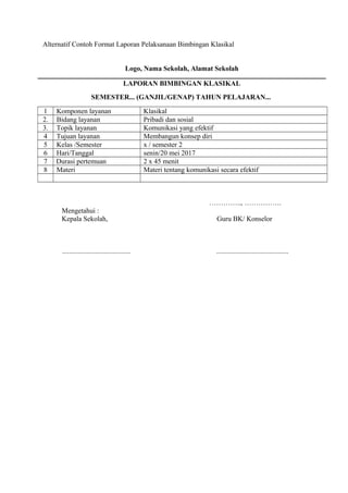 Format rpl bimbingan klasikal | DOC