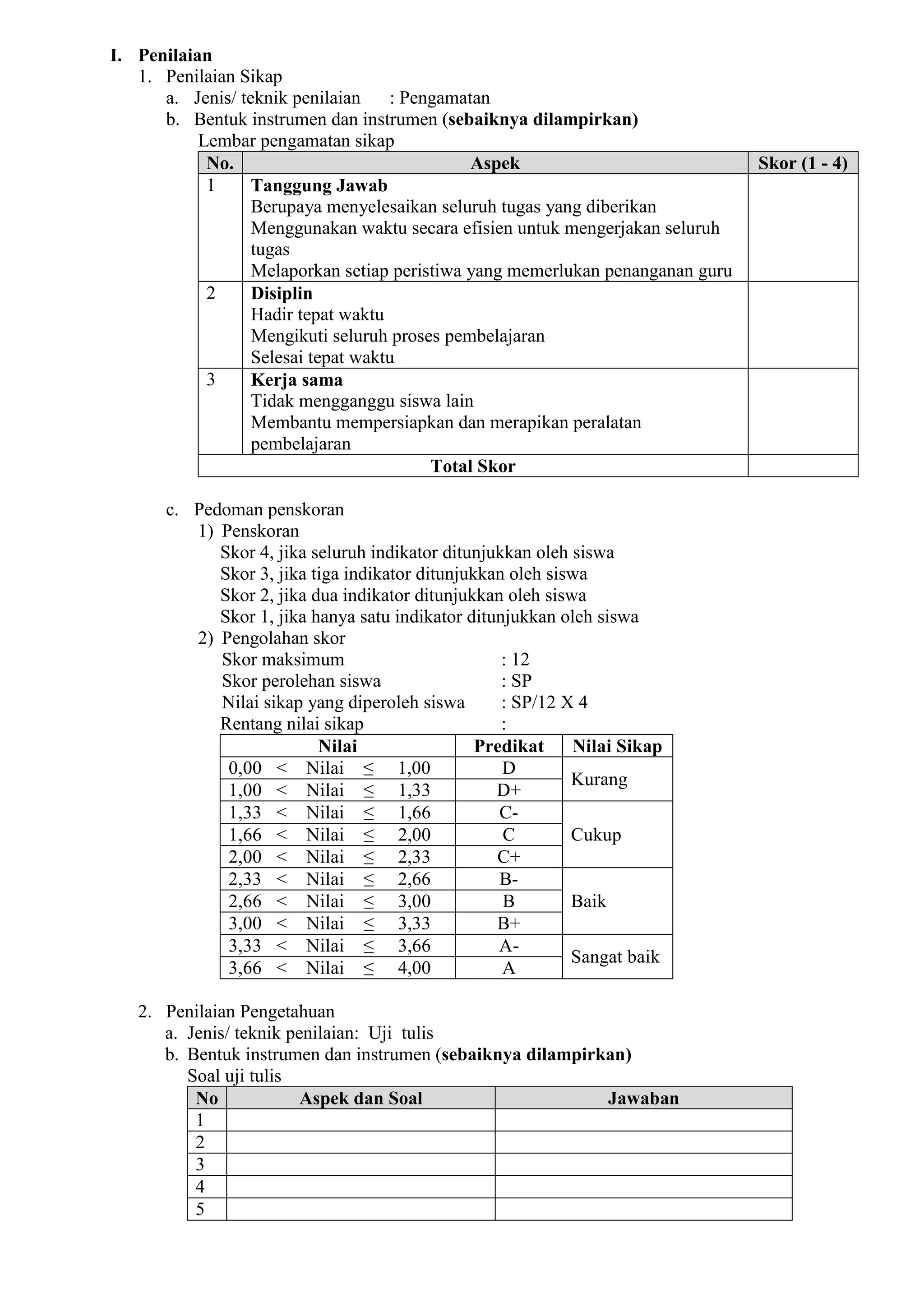 Format RPP Kurikulum 2013 | PDF