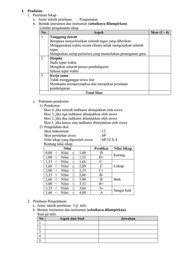 Format RPP Kurikulum 2013 | PDF