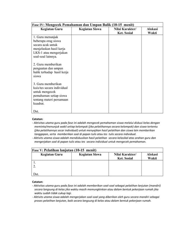 Format rpp pengajaran langsung berkarakter | DOC