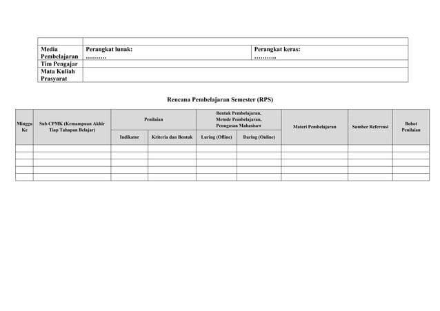 Format RPS-Baru RPS terbaru tahun2024 dikti | DOCX