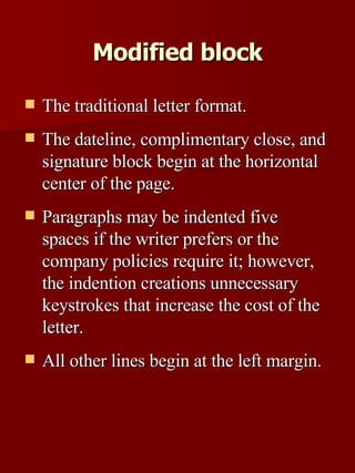 Formats For Common Business Correspondences | PPT