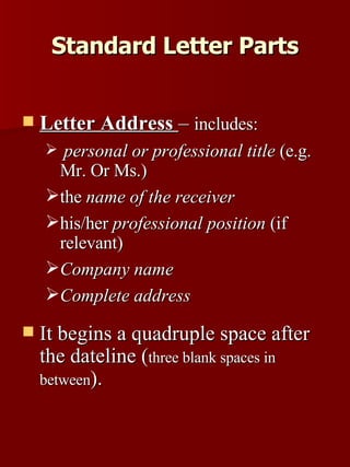 Formats For Common Business Correspondences | PPT