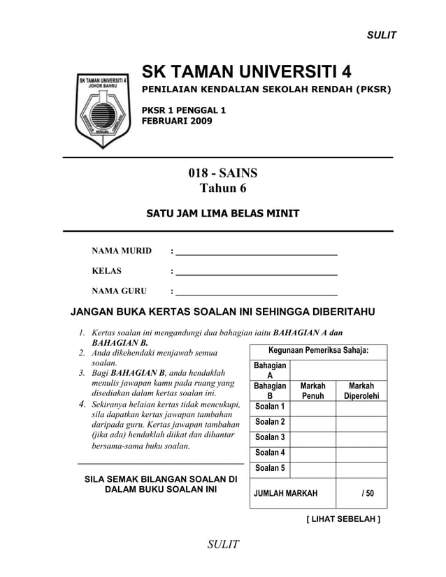 Format sains | DOC