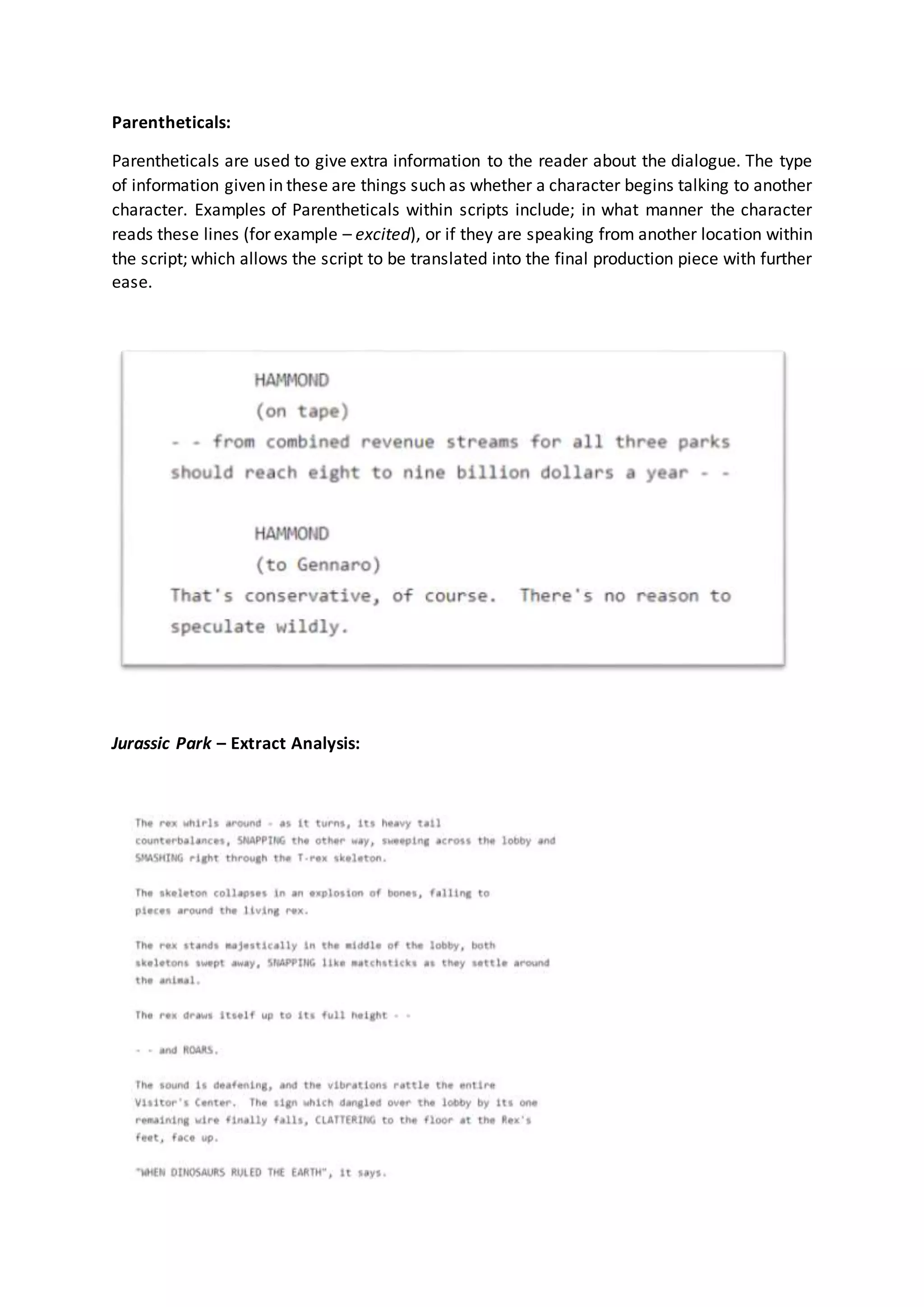 Formats and conventions of scripts for media products | DOCX