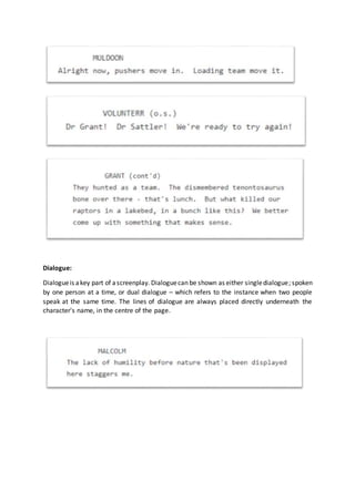 Formats and conventions of scripts for media products | DOCX