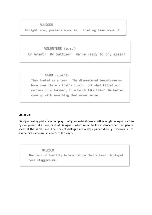 Formats and conventions of scripts for media products | DOCX