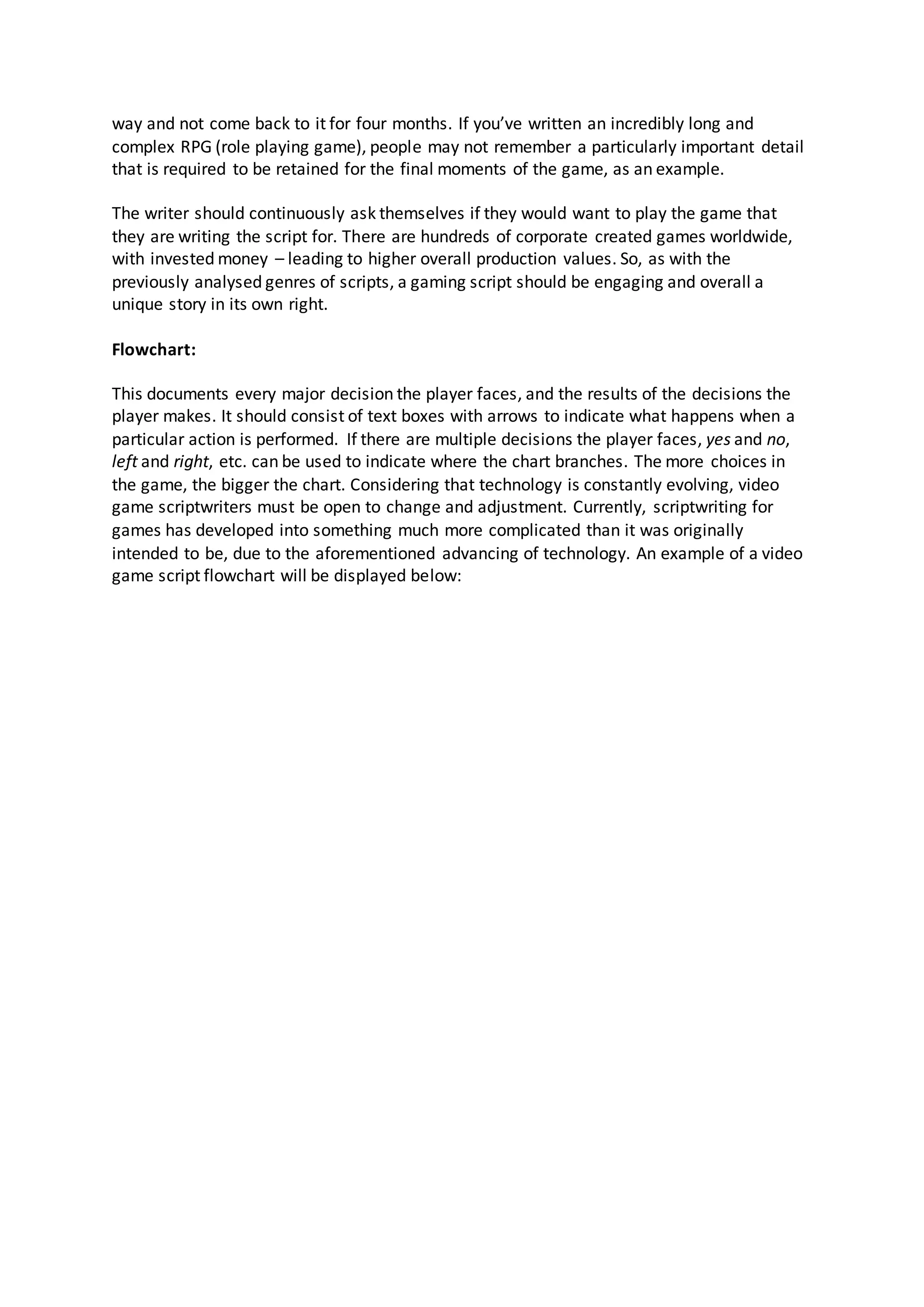 Formats and conventions of scripts for media products | DOCX