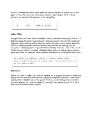 Formats and conventions of scripts for media products | DOCX