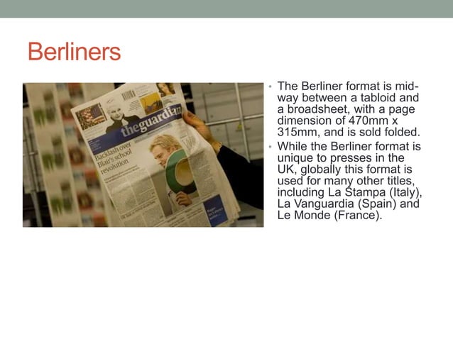 Formats and sizes of newspapers | PPT
