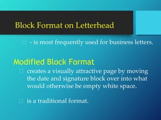 LIB300_Formats for Letters and Memos w2 s1 | PPT