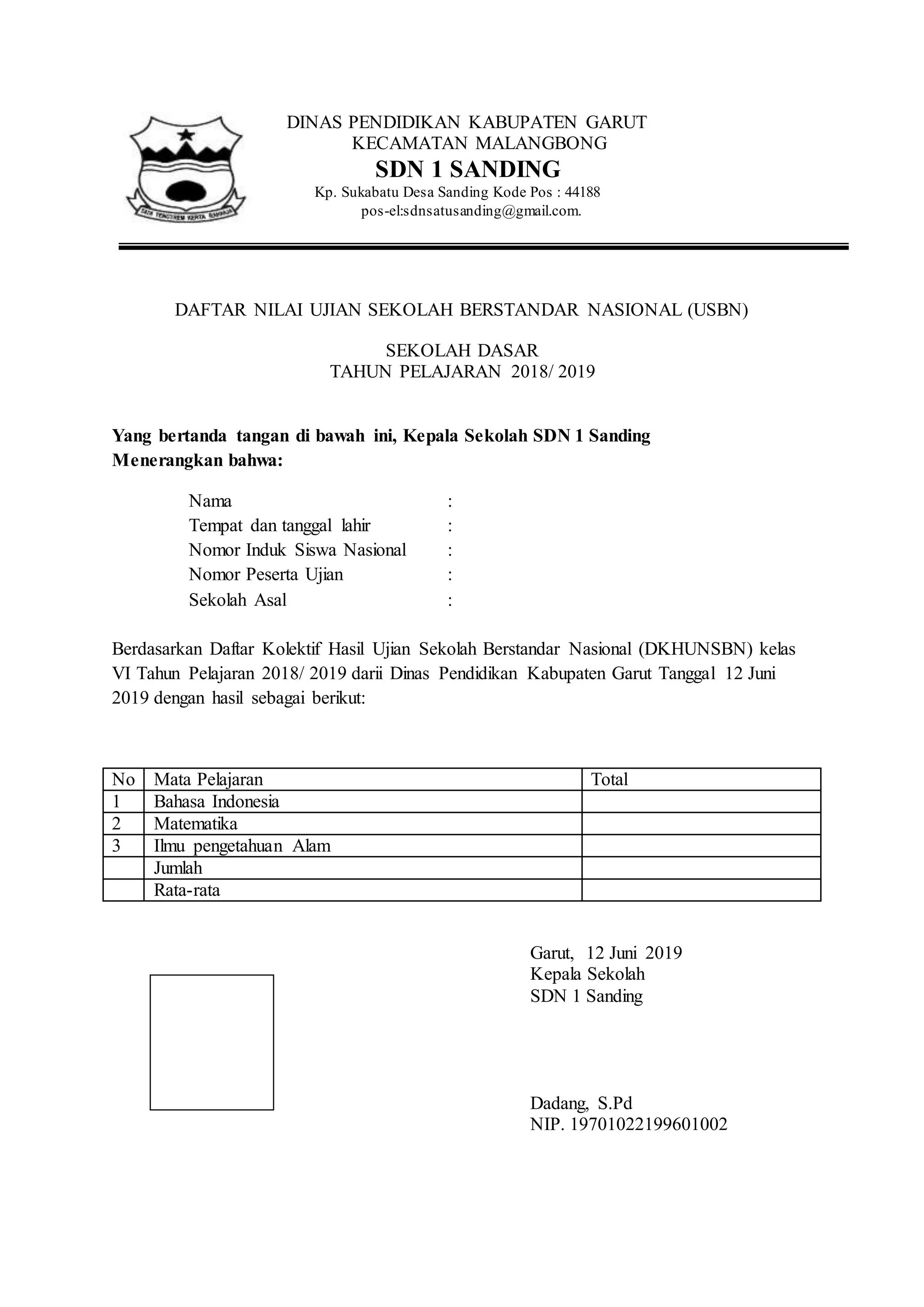 Format skhun sementara | DOCX