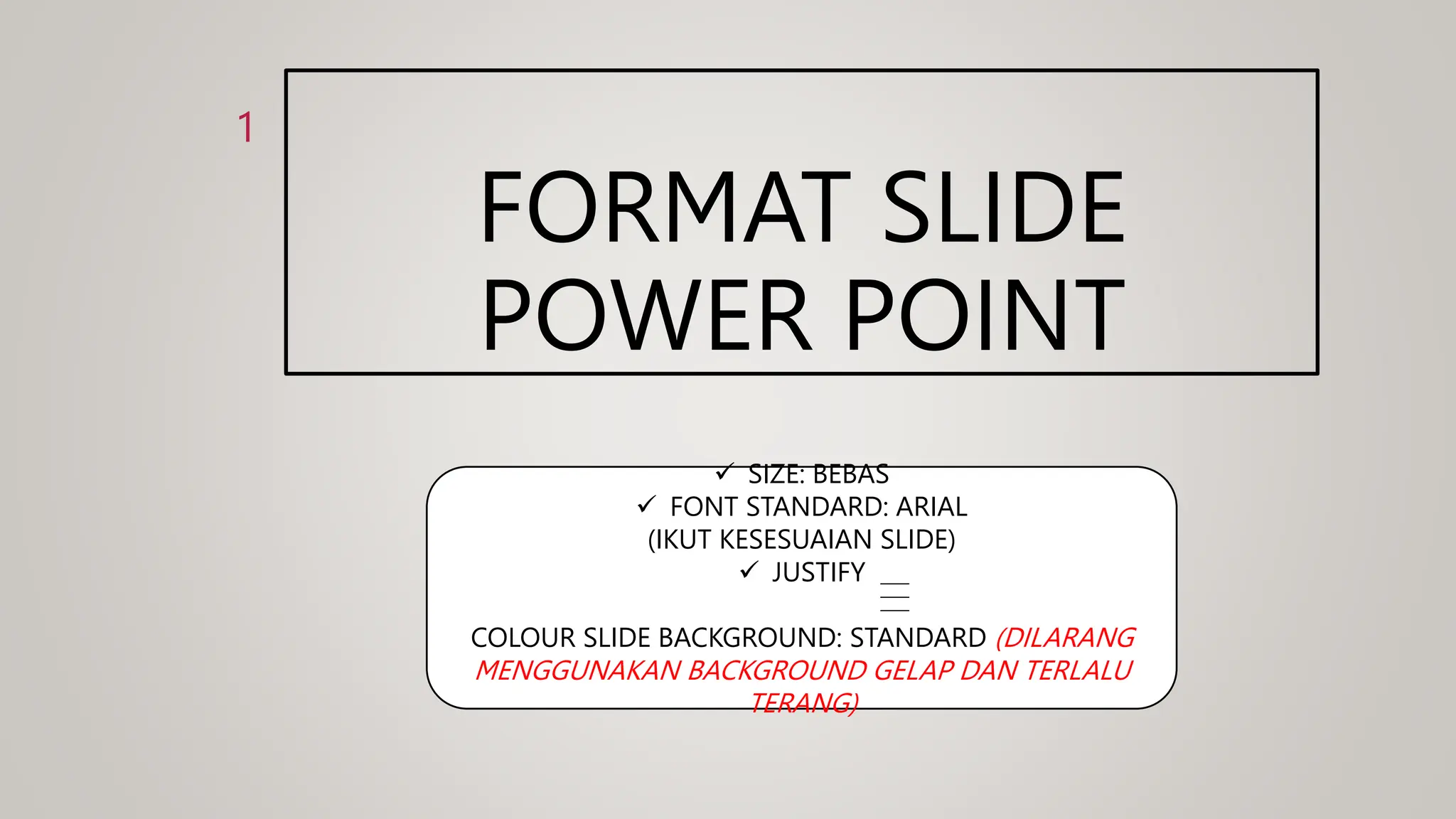 FORMAT SLIDE POWER POINT TEORI PENTADBIR | PPT
