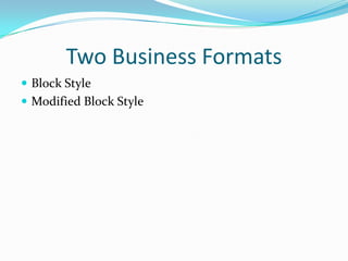 Formats of letters | PPTX