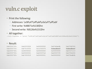 Format String Exploitation | PPT