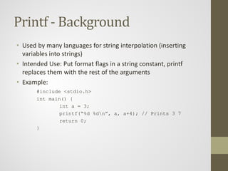 Format String Exploitation | PPT