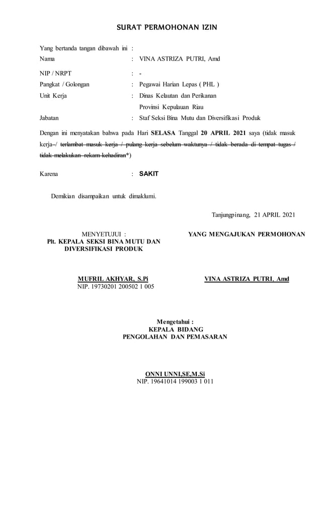 FORMAT SURAT IZIN NEW.doc | Free Download