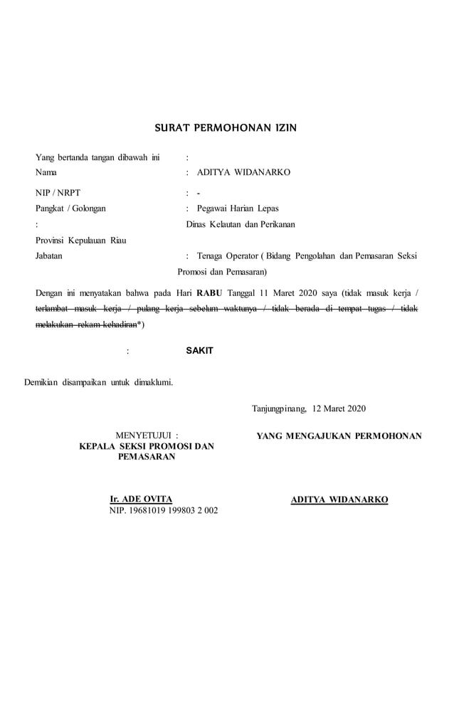 FORMAT SURAT IZIN NEW.doc | Free Download