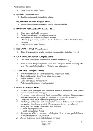 Format surat rasmi | DOC