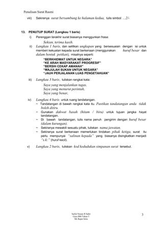 Format surat rasmi | DOC