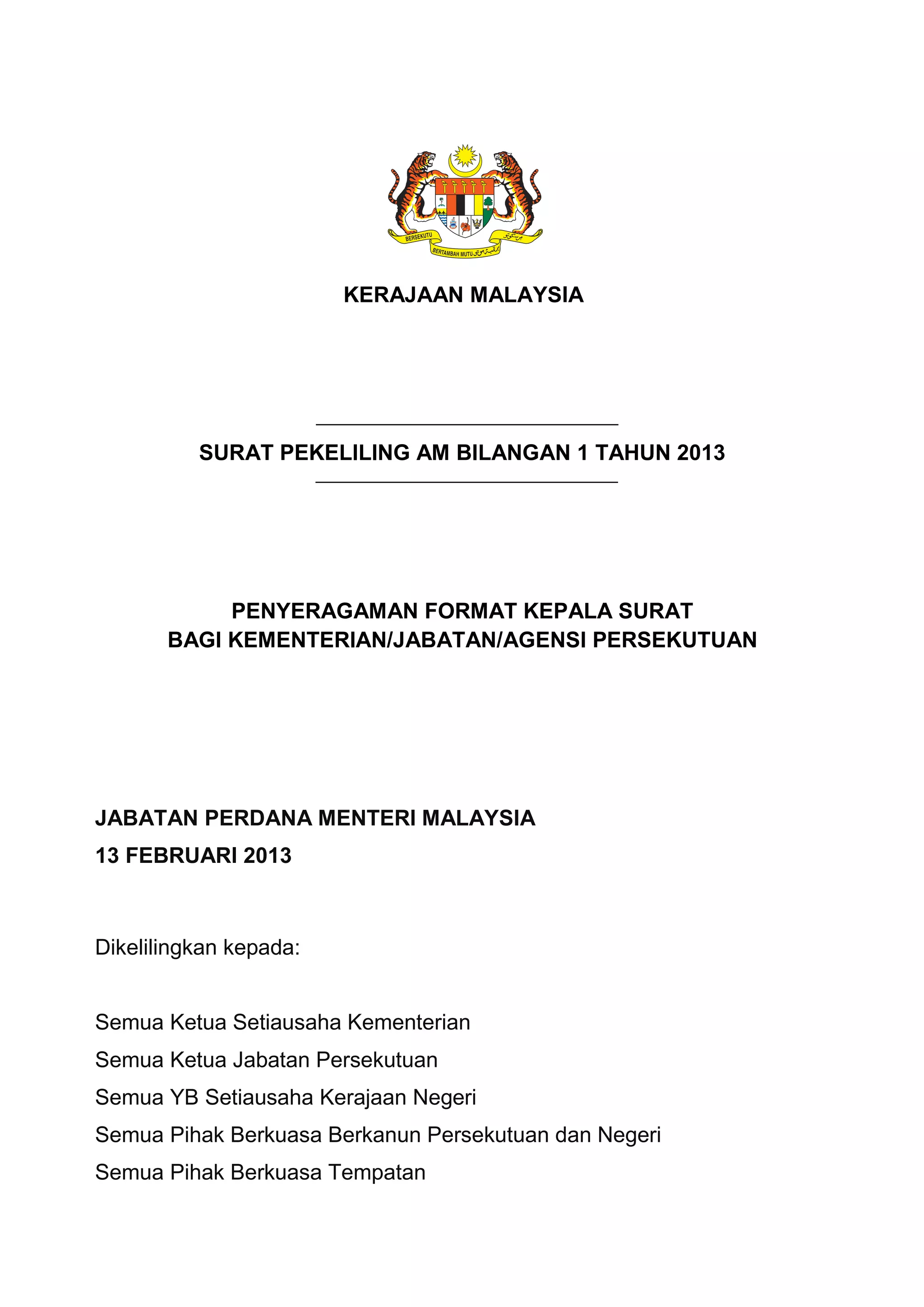 Format surat rasmi | PDF