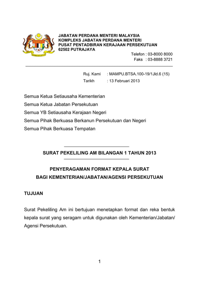 Format surat rasmi | PDF