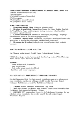 Format suruhanjaya perkhidmatan_pelajaran_terbaharu_2011 | PDF