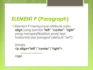 Format Teks HTML | PPT