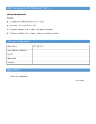 Resume Format template | PDF