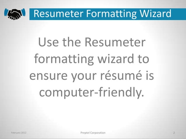 Résumé Formatting Wizard | PPTX
