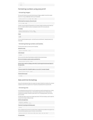 Formatting With printf() In Java | PDF