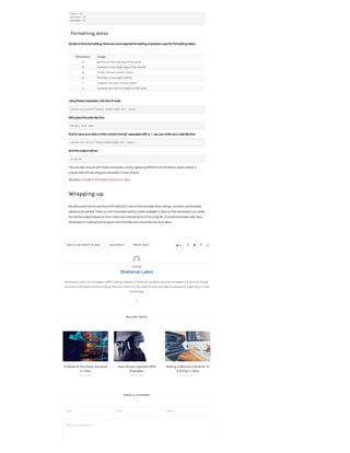 Formatting With printf() In Java | PDF