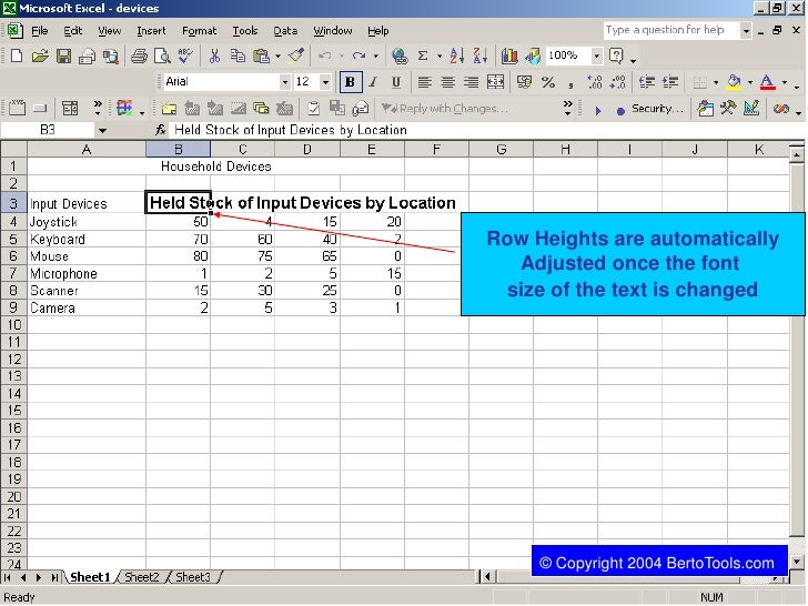 Excel Spreadsheets - Formatting