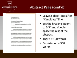 Formatting and Converting Theses and Dissertations | PPT