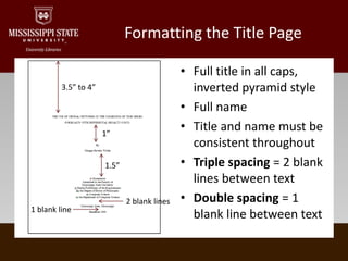 Formatting and Converting Theses and Dissertations | PPT