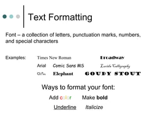 Formatting and editing skills (1) | PPT