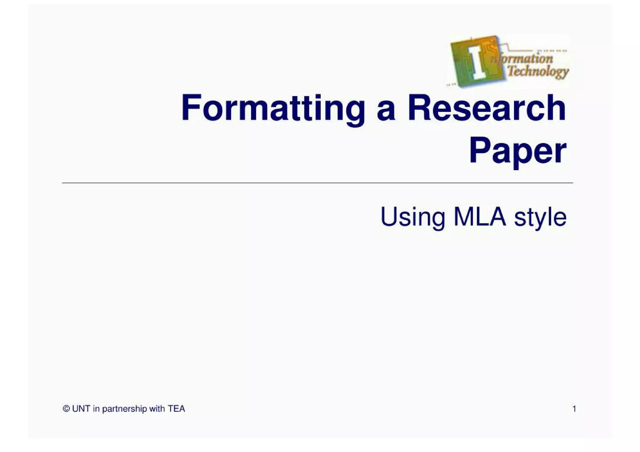 Formatting A Research Paper | PDF