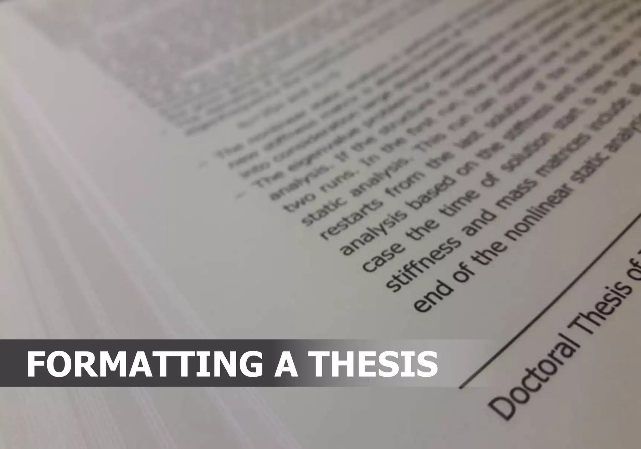 FORMATTING A THESIS | PPTX